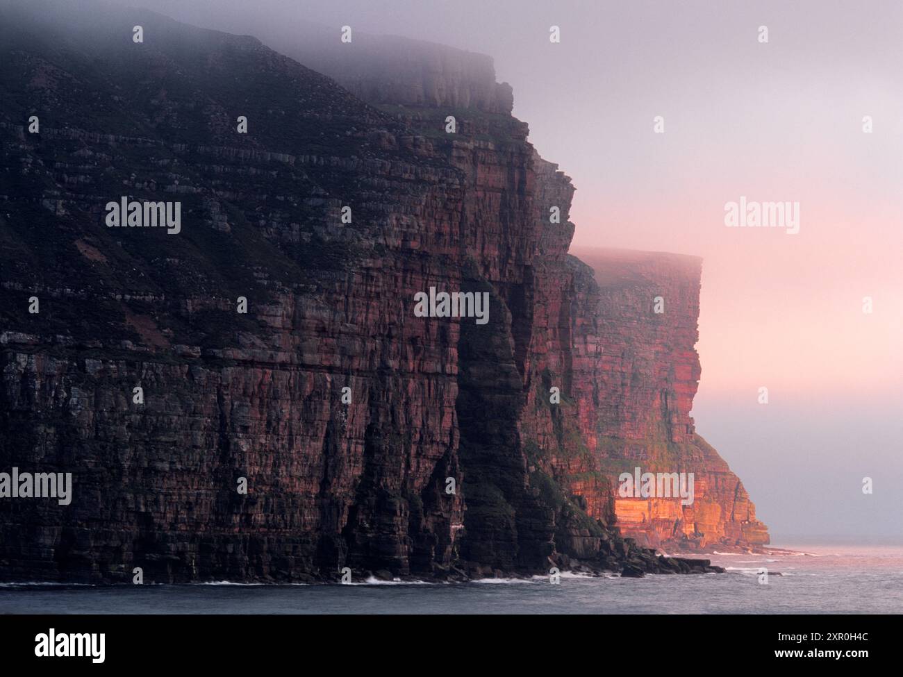 Old Red Devonian Sandstone cliffs at Rackwick Bay, Hoy, Orkney ...