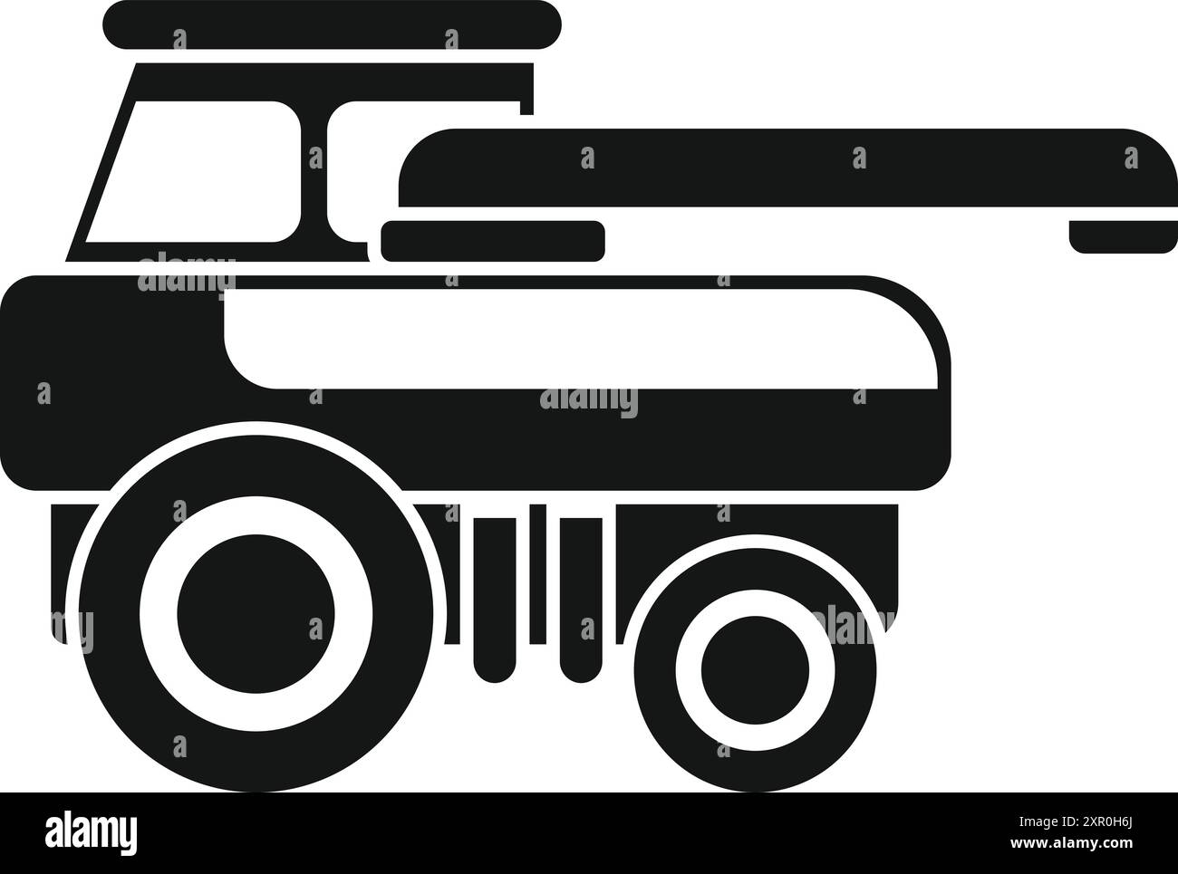 Black simple icon of a farm sprayer machine harvesting using modern ...