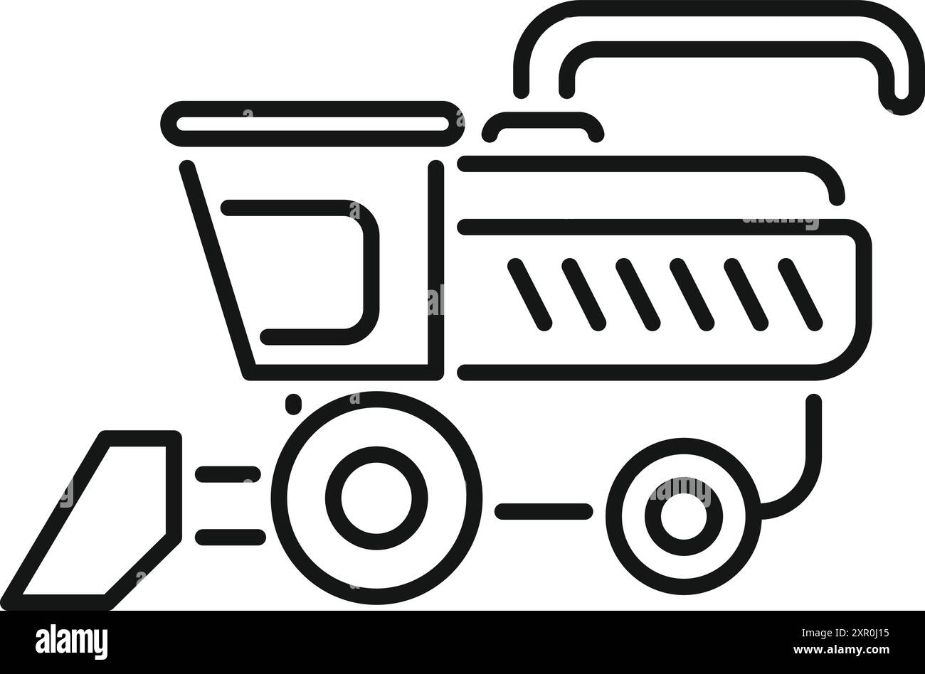 Combine harvester harvesting wheat grain crop farm equipment icon ...