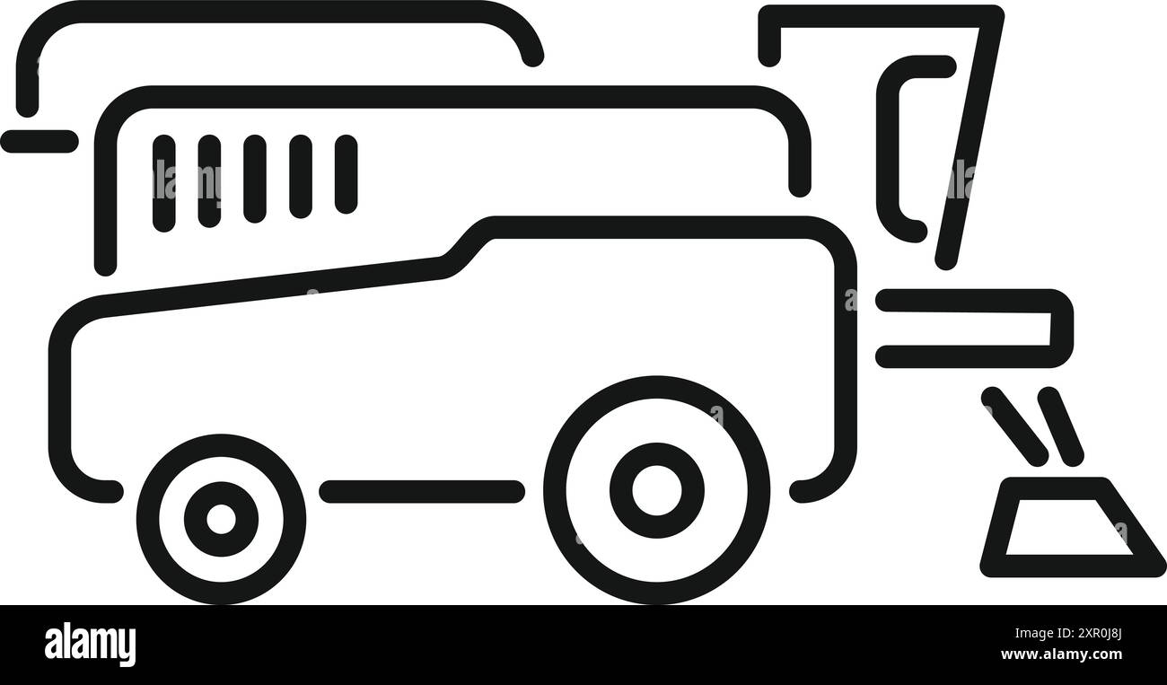 Modern combine harvester is harvesting crops in a field Stock Vector Image & Art - Alamy