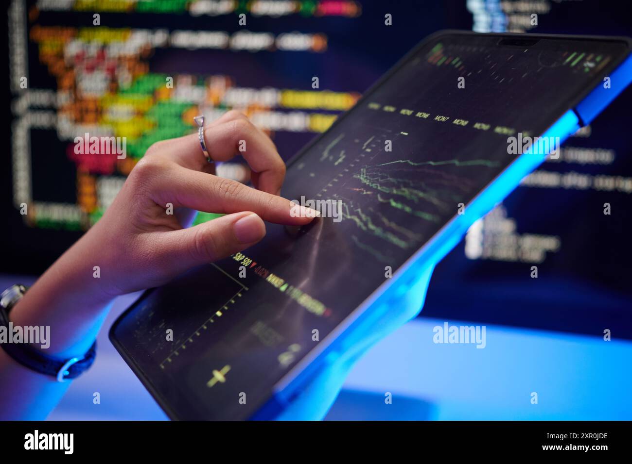 Analyzing Stock Market Data Using Modern Technology Stock Photo - Alamy