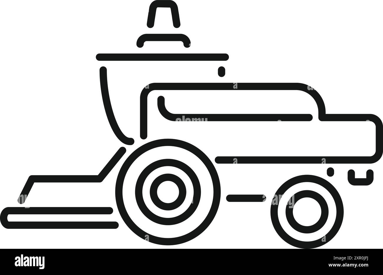 Line art illustration of a robotic lawn mower cutting grass ...
