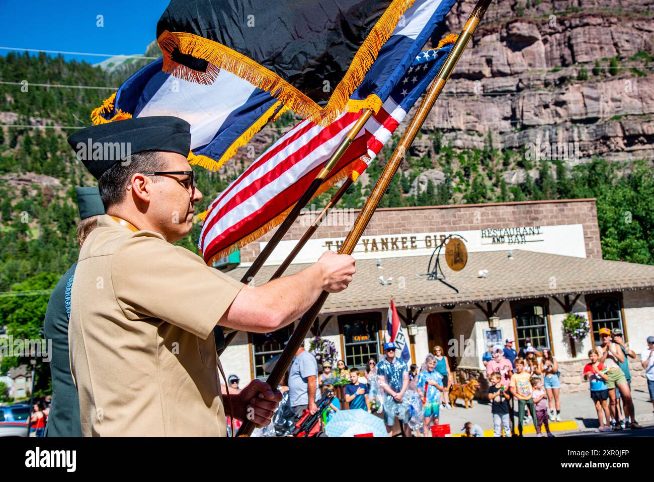The 4th of July parade runs down main street in the mountain town of ...