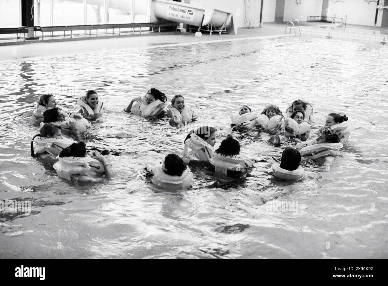 Swimming pool exercise shipwreck rescue boat hi-res stock photography ...