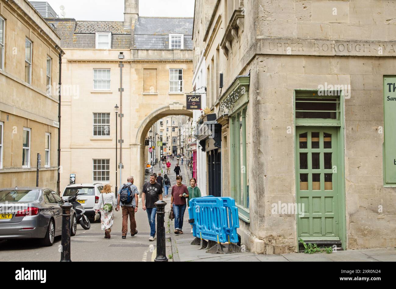 September 3, 2022: Pedestrians walking along Trim Bridge, as seen from ...