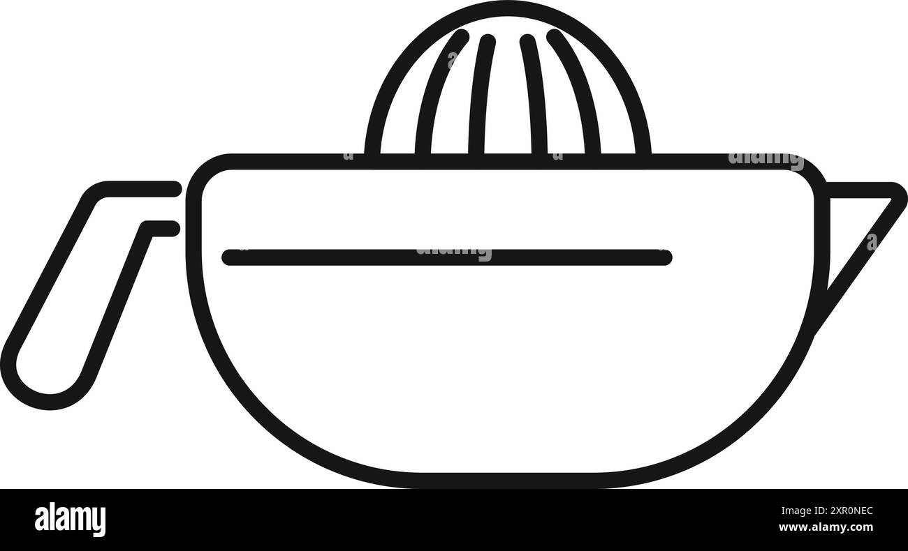 Manual citrus juicer squeezing fresh juice line art icon for apps and ...