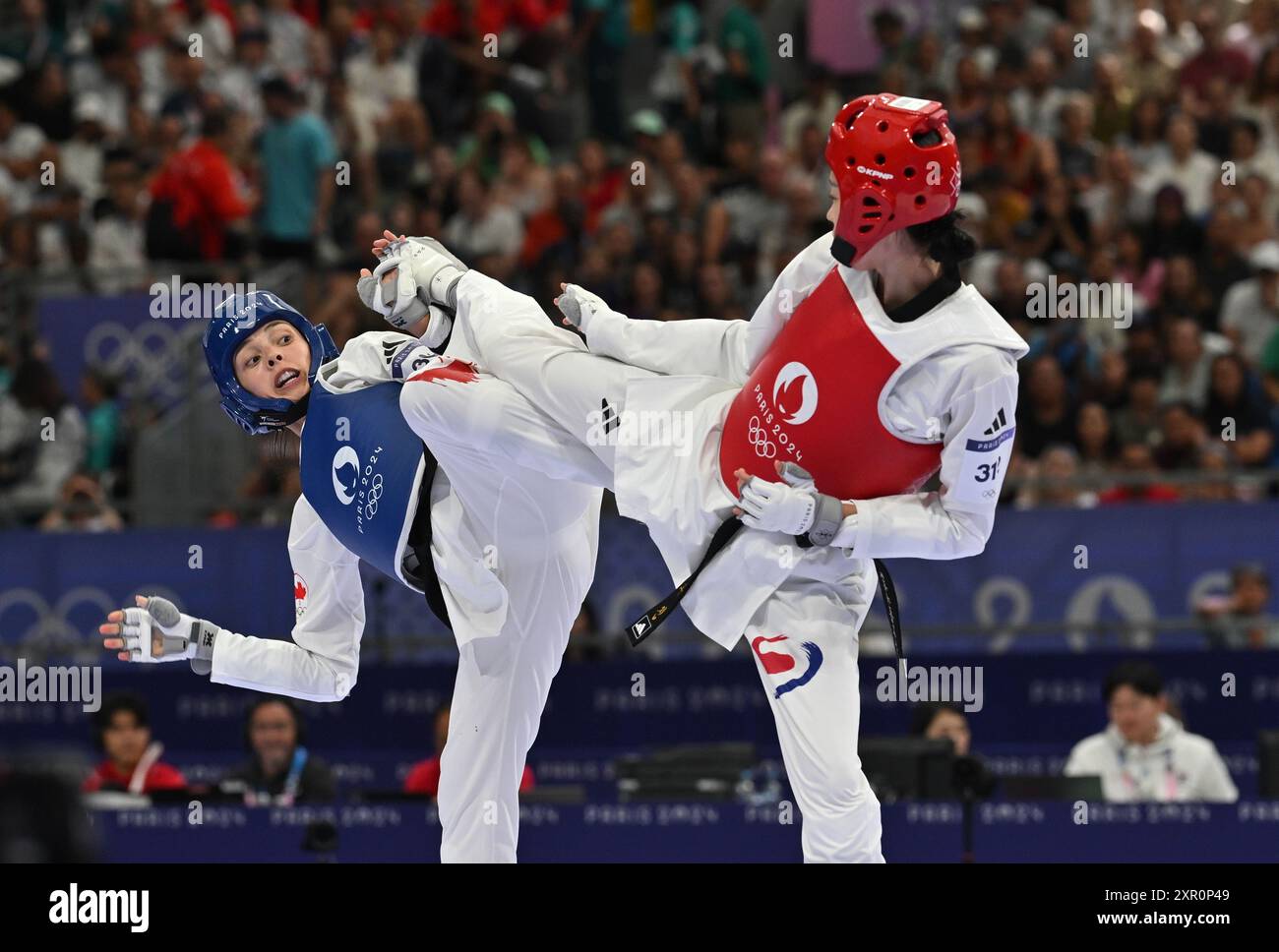 Skylar Park of Canada vs Yujin Kim of Korea, Taekwondo, Women -57kg ...