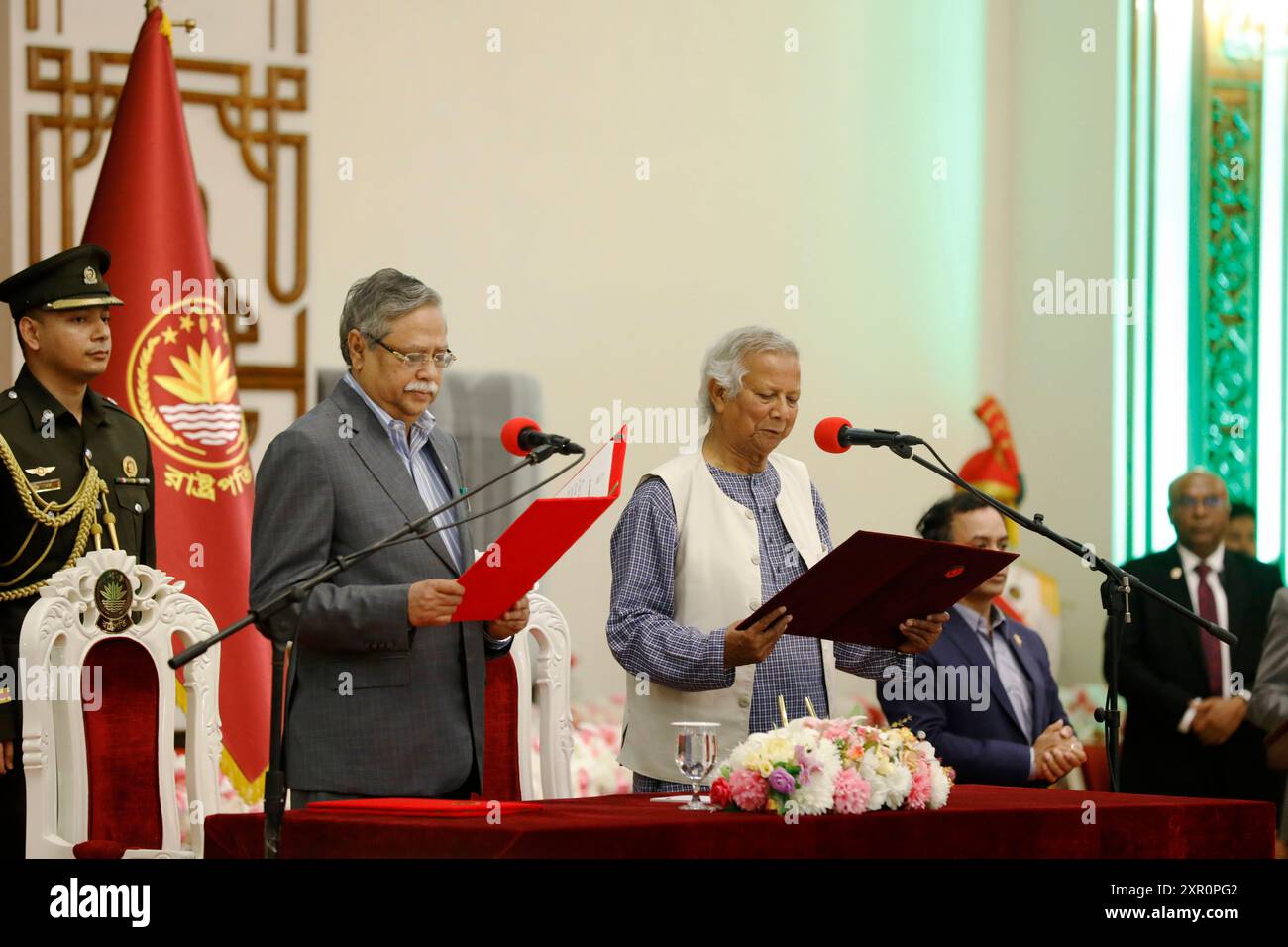 Bangladesh's figurehead President Mohammed Shahabuddin administers the ...