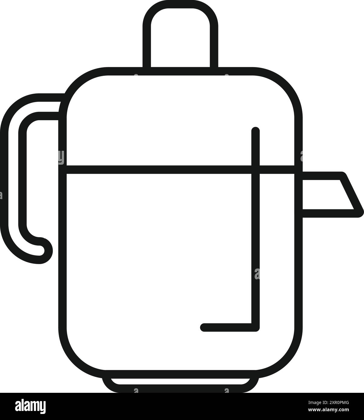 Line drawing of an electric kettle showing the heating element boiling water Stock Vector Image ...