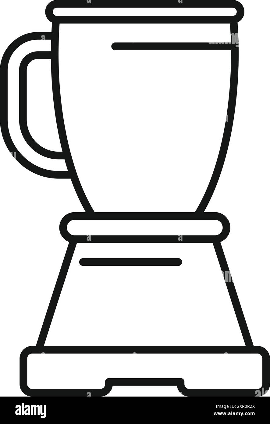 Simple line drawing of an electric blender for making smoothies and ...