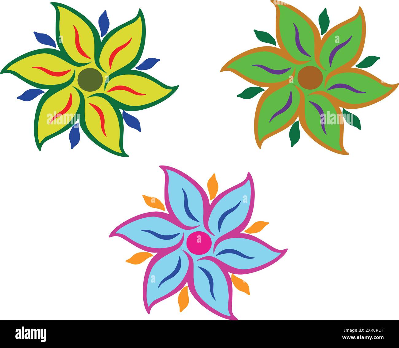 Flower Petal Icon Set Vector Art Illustration Stock Vector Image & Art ...