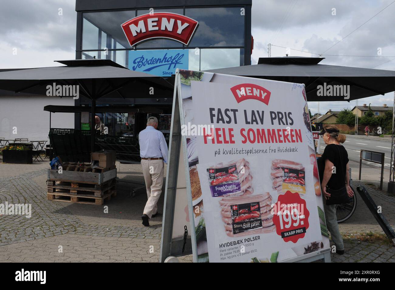 Copenhagen/ Denmark/08 August 2024/ Meny grocery store in danish ...