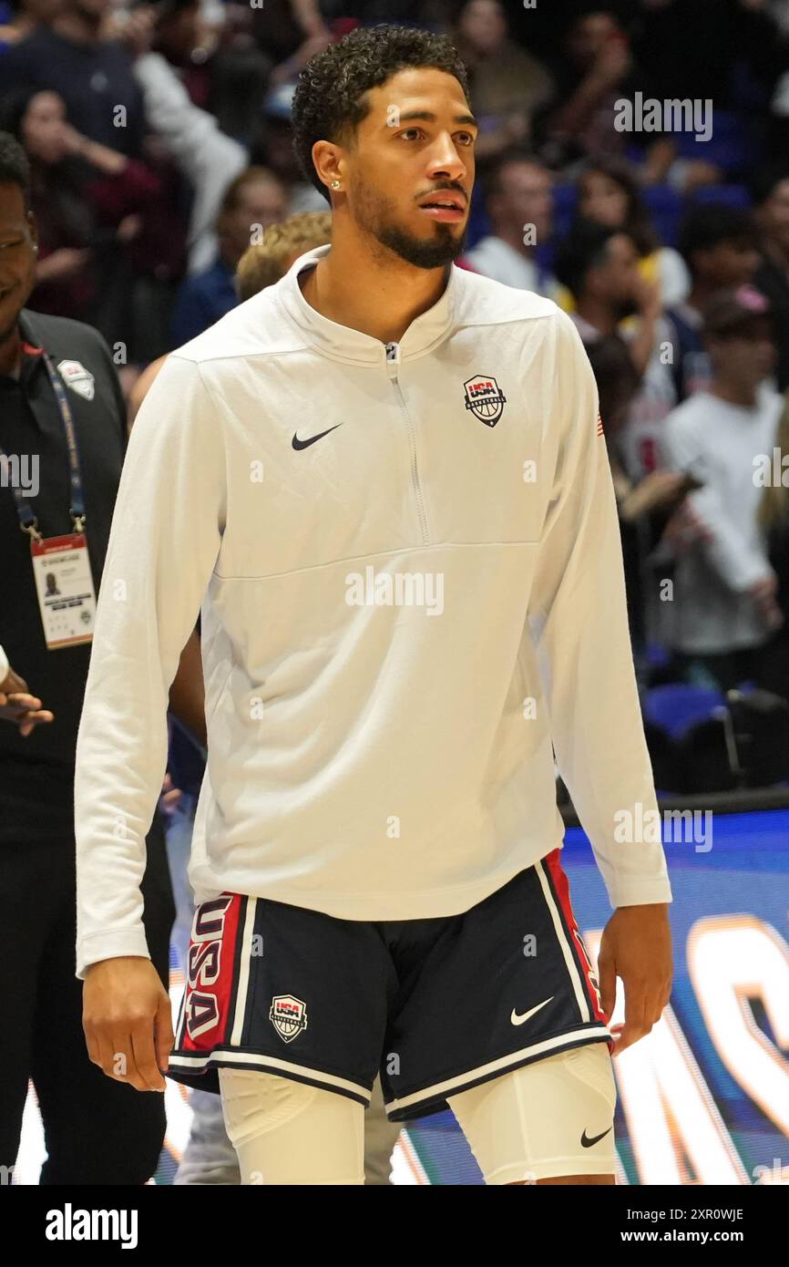 Tyrese Haliburton OF USA during the International Friendly basketball ...