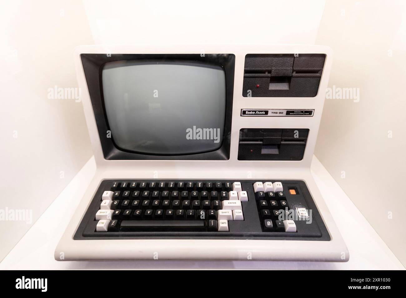 vintage Radio shack personal computer on white background The TRS-80 ...
