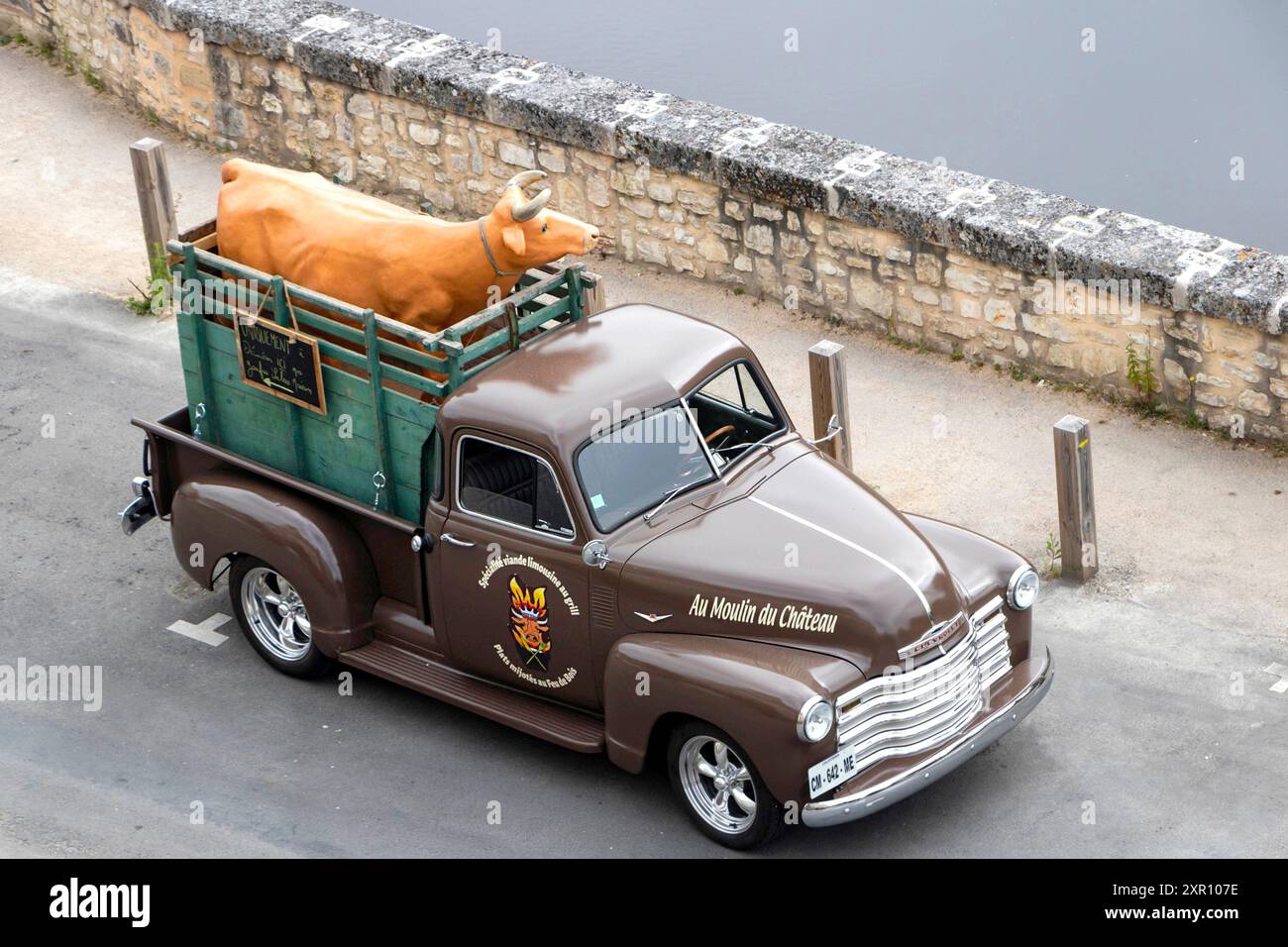 vintage 1950s brown chevy 3100 chevrolet pickup truck in france with ...