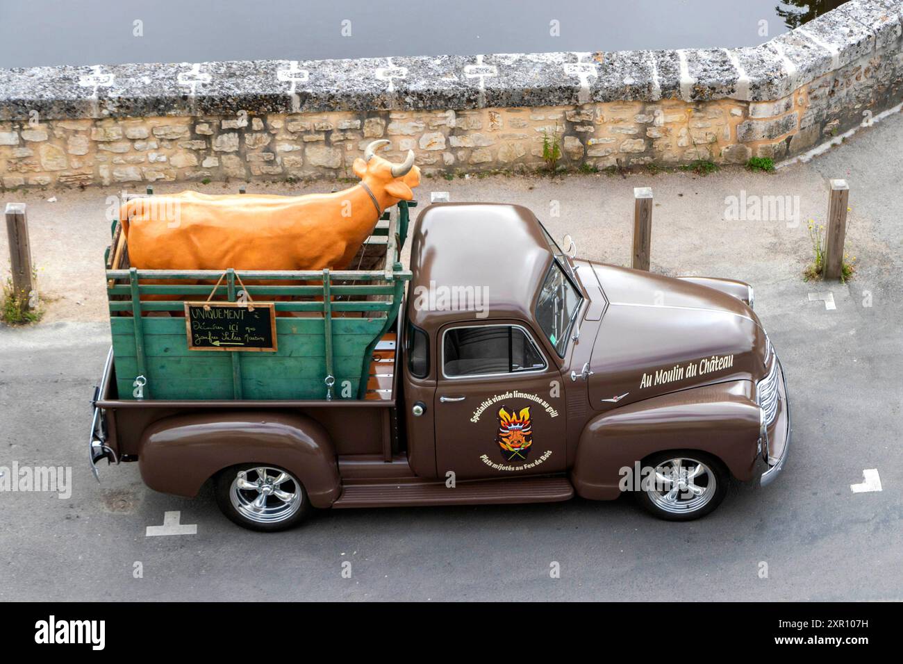vintage 1950s brown chevy 3100 chevrolet pickup truck in france with ...