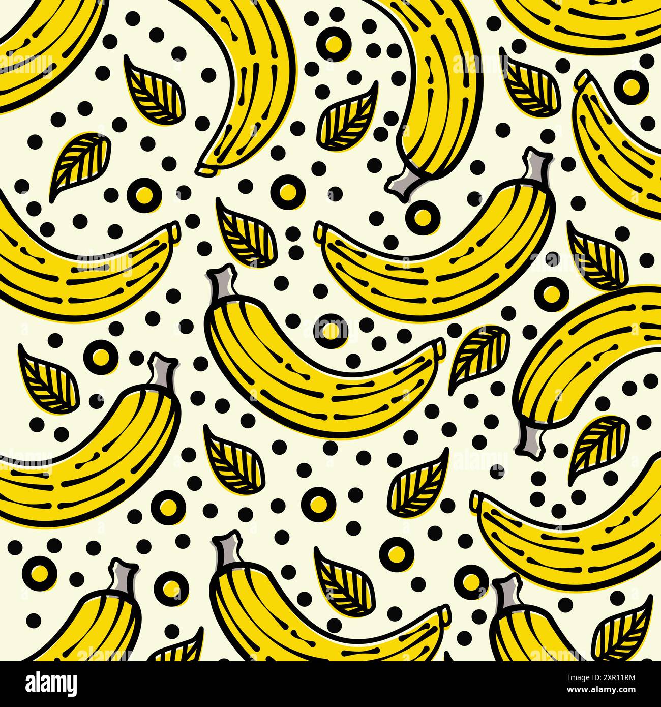yellow banana with black outline style hand drawn vector illustration ...