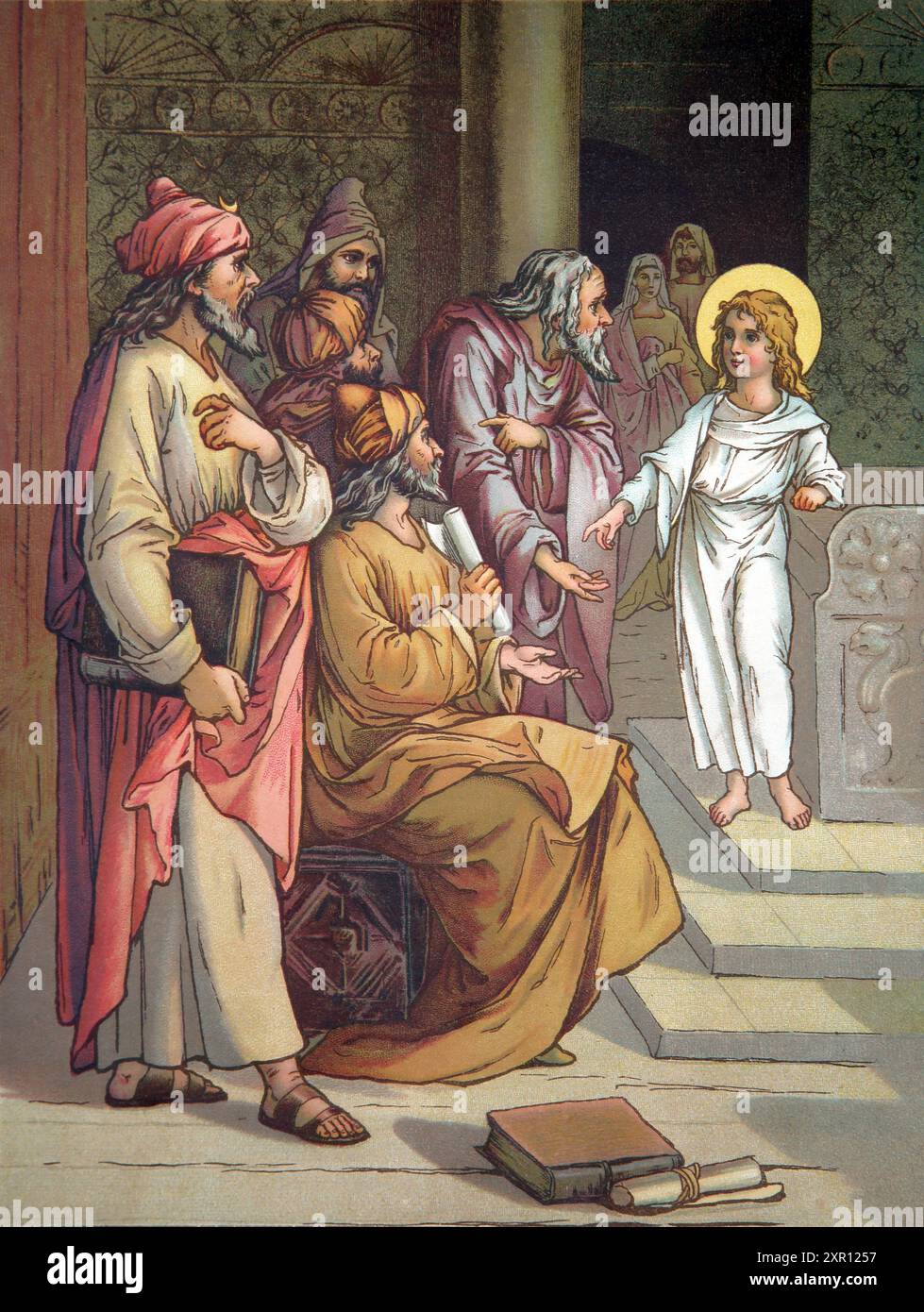 Illustration of Child Jesus Sitting in the Midst of the Doctors in the ...