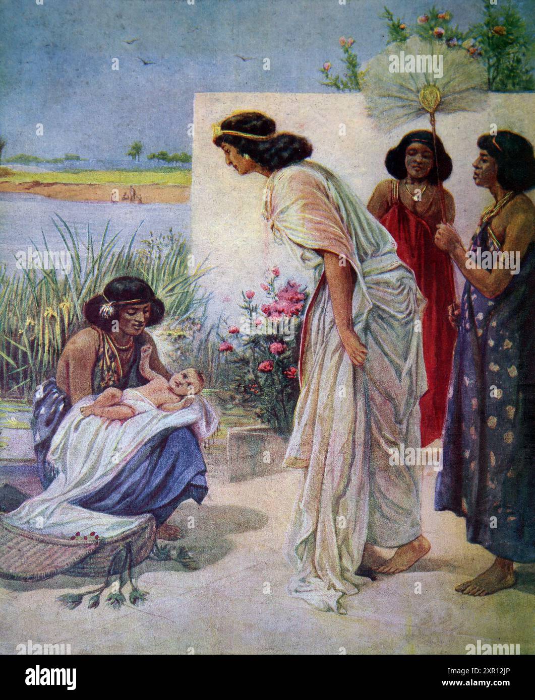 Illustration of of the Finding of Moses by the Pharaoh's Daughter from ...