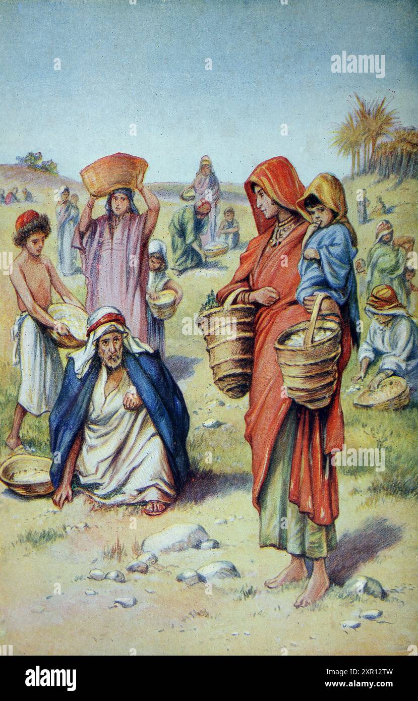 Illustration of the Bread from Heaven - when the Israelites were hungry ...