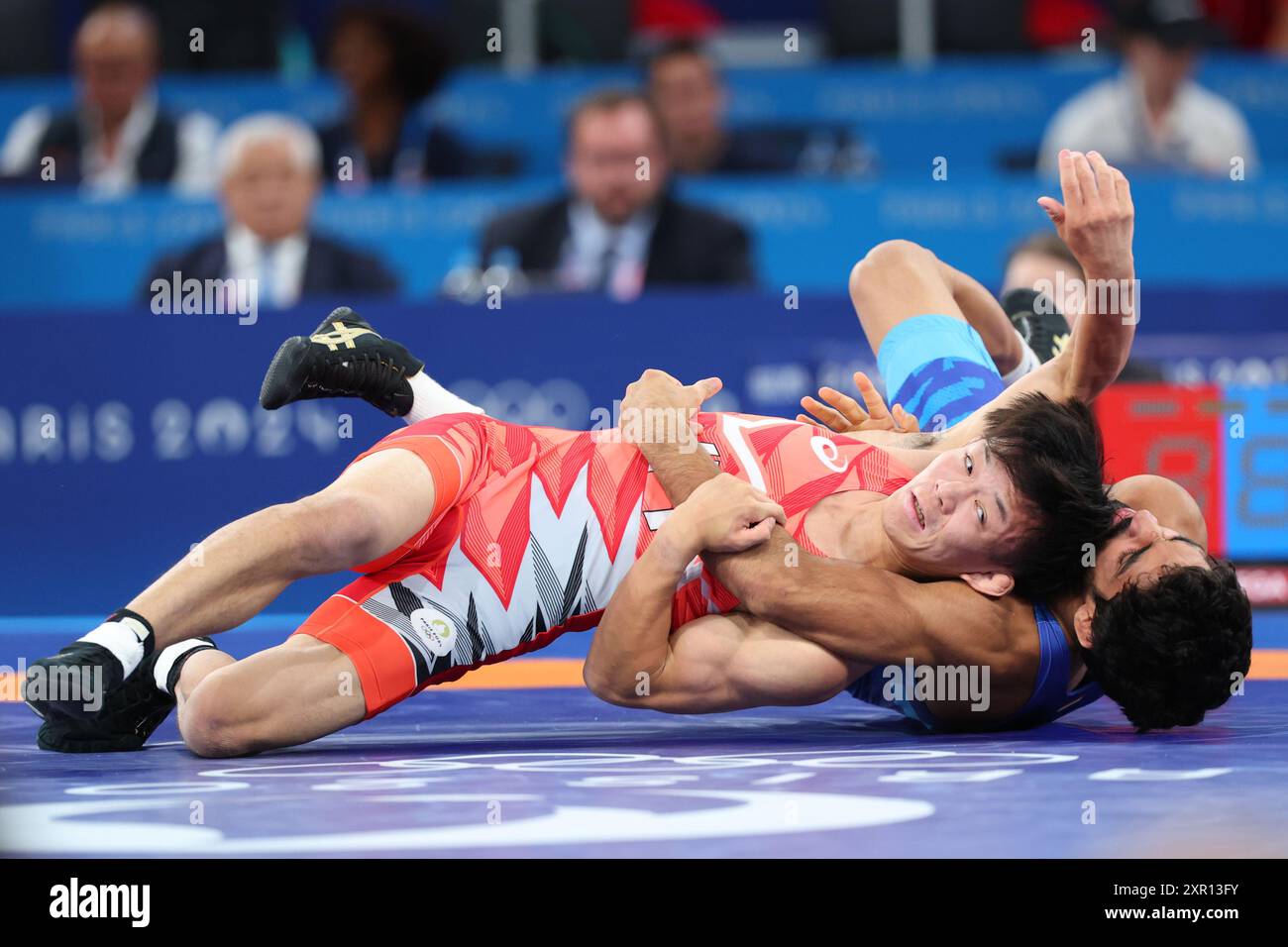 Paris, France. 8th Aug, 2024. Rei Higuchi (JPN) Wrestling : Men's Freestyle 57kg Semi-Final ...