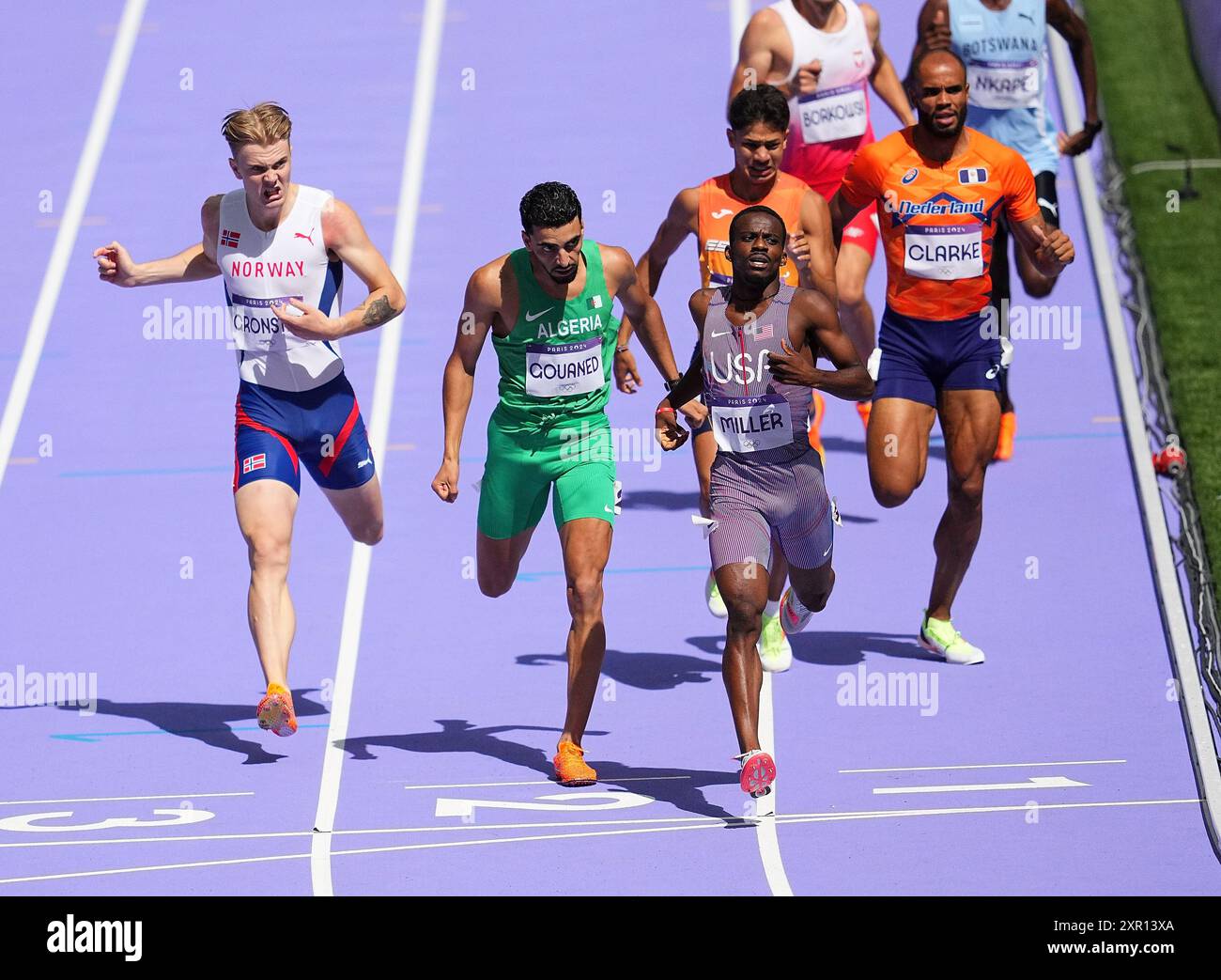 Paris, France. 8th Aug, 2024. Brandon Miller (front R) of the United ...
