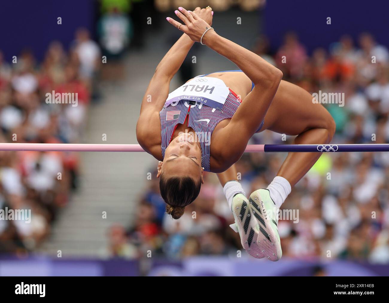 Paris, France. 8th Aug, 2024. Anna Hall of the United States competes ...