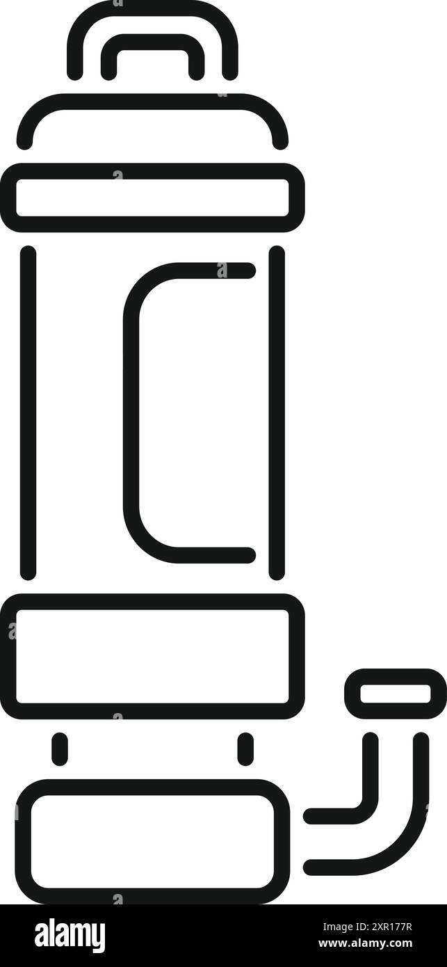 Simple line art illustration of an oxygen tank, essential equipment for ...