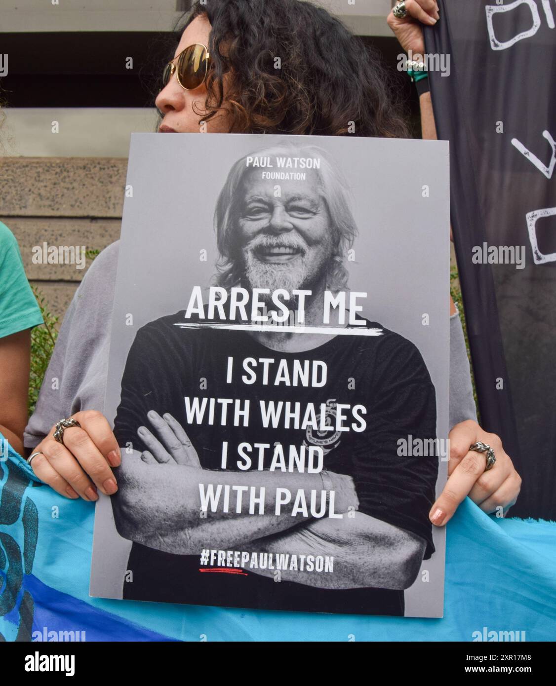 London, UK. 7th August 2024. Protesters gather outside the Danish ...