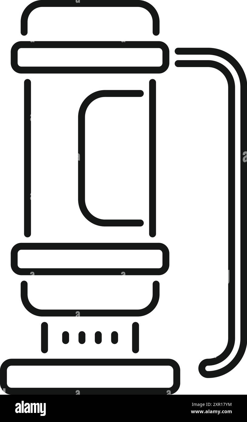 Simple icon of a water well pump delivering clean water with a drilling ...