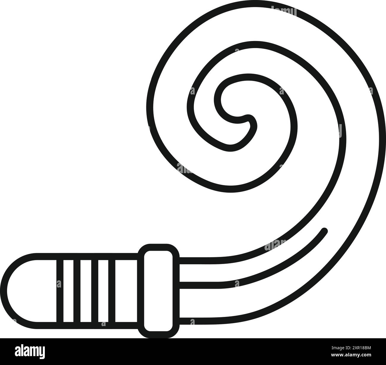 Simple line drawing of a party blower, perfect for adding a touch of ...