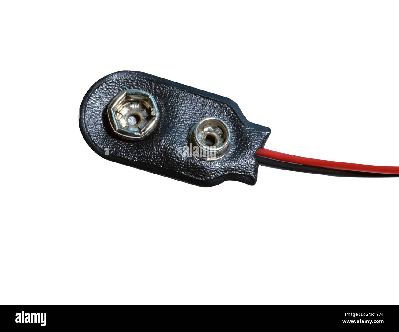 9V battery clip connector pigtail Stock Photo - Alamy