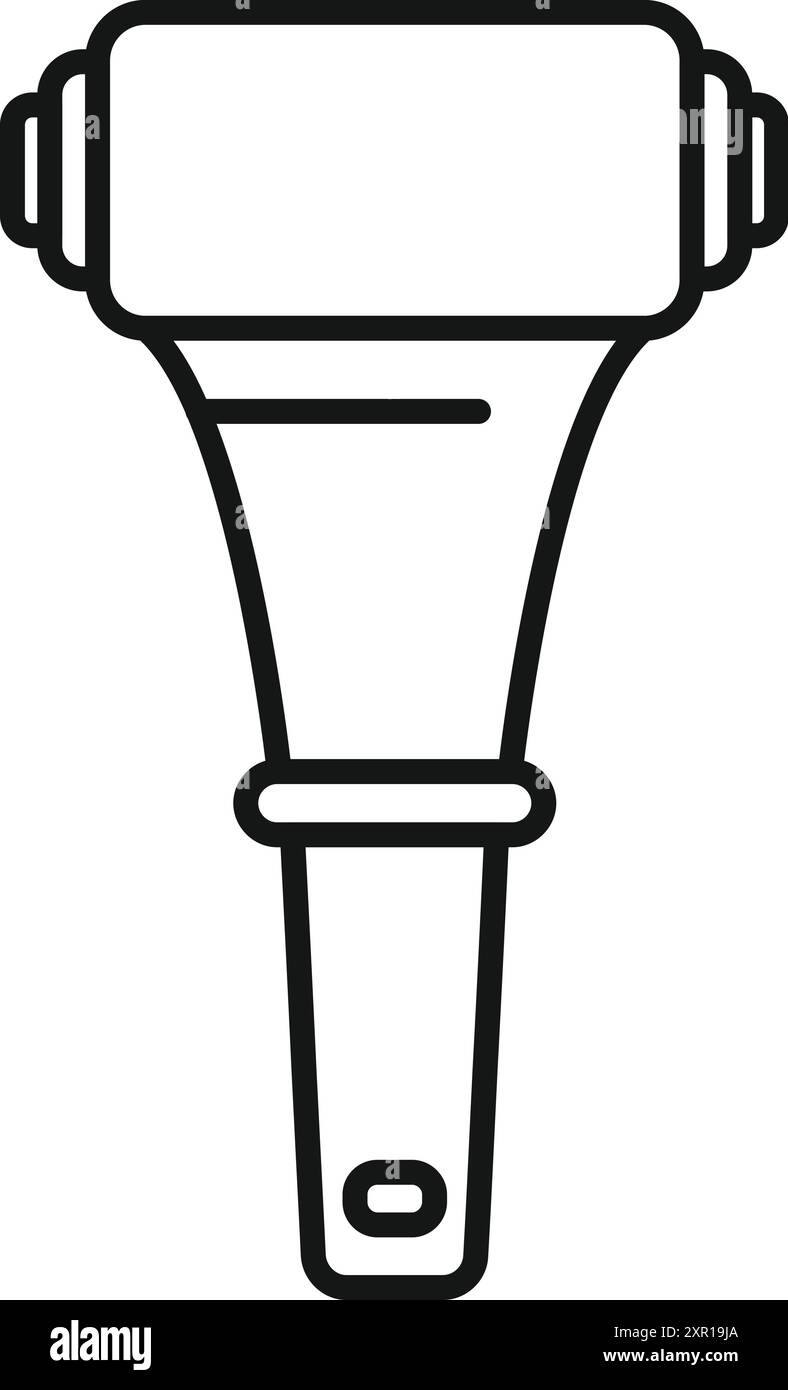 Line icon of a facial massager device improving skin elasticity and ...