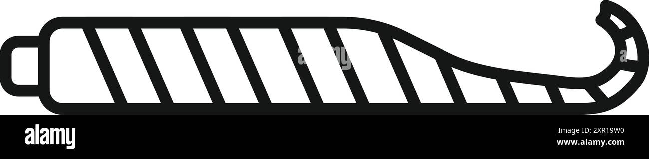 Simple line icon of an awl, a tool used in leather crafting for making ...