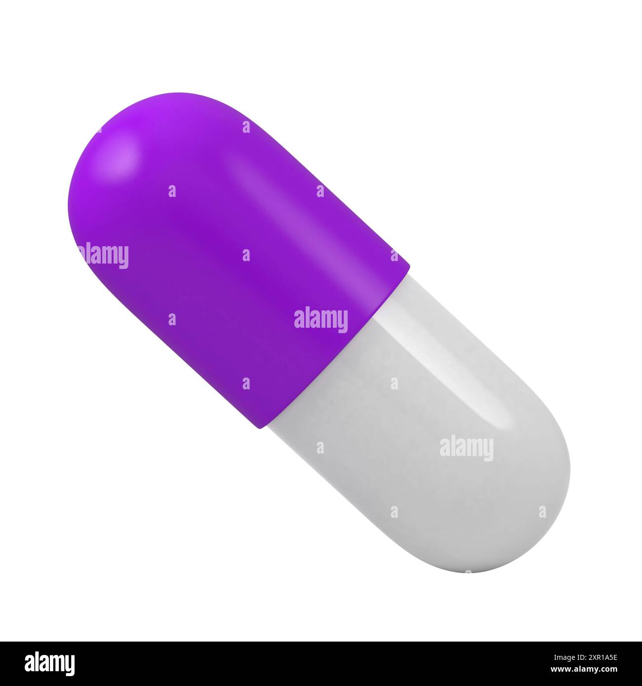 White and purple pill close up macro shot. Medication, healthcare ...