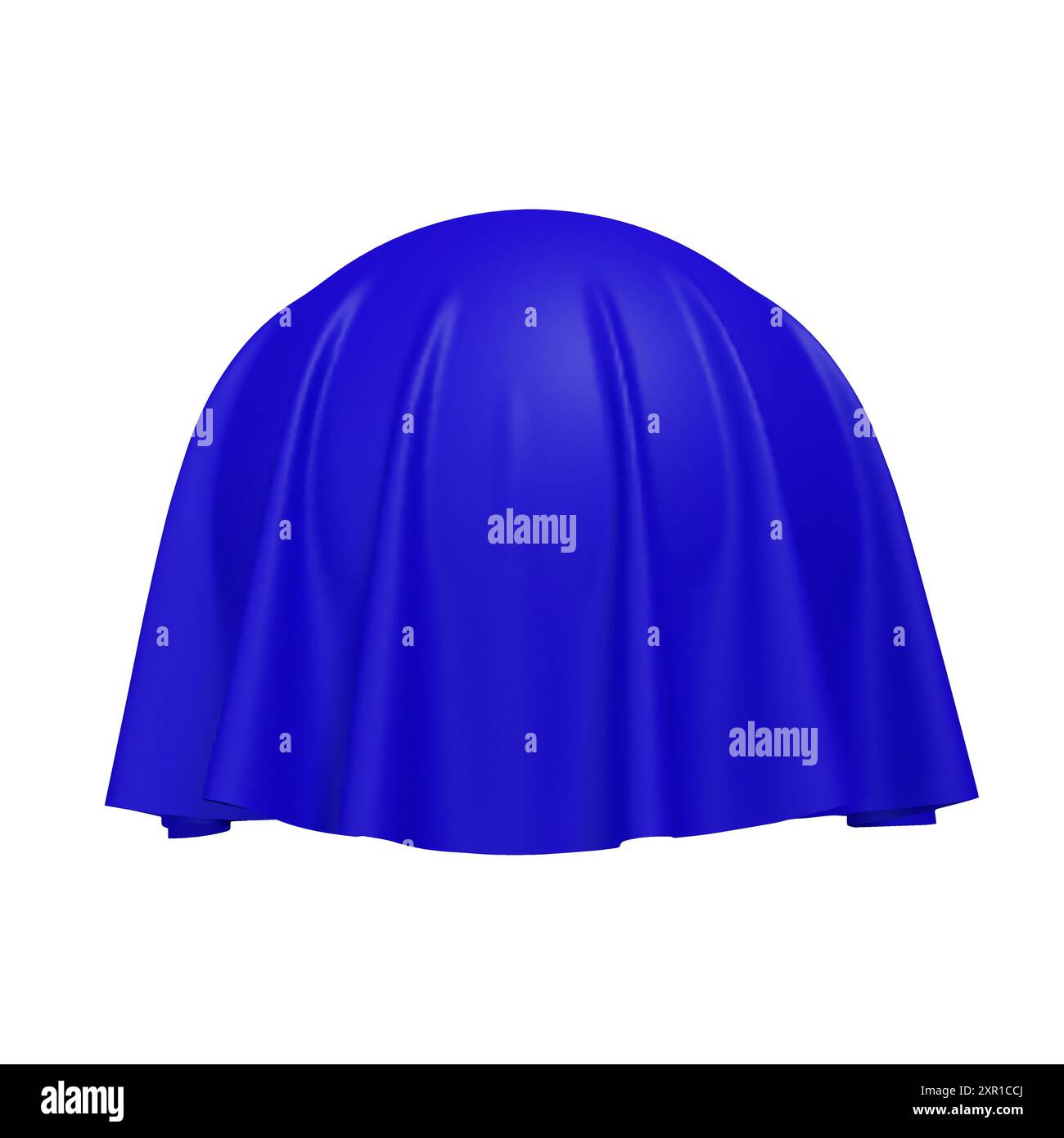 Ball or sphere covered with blue fabric isolated on white background ...