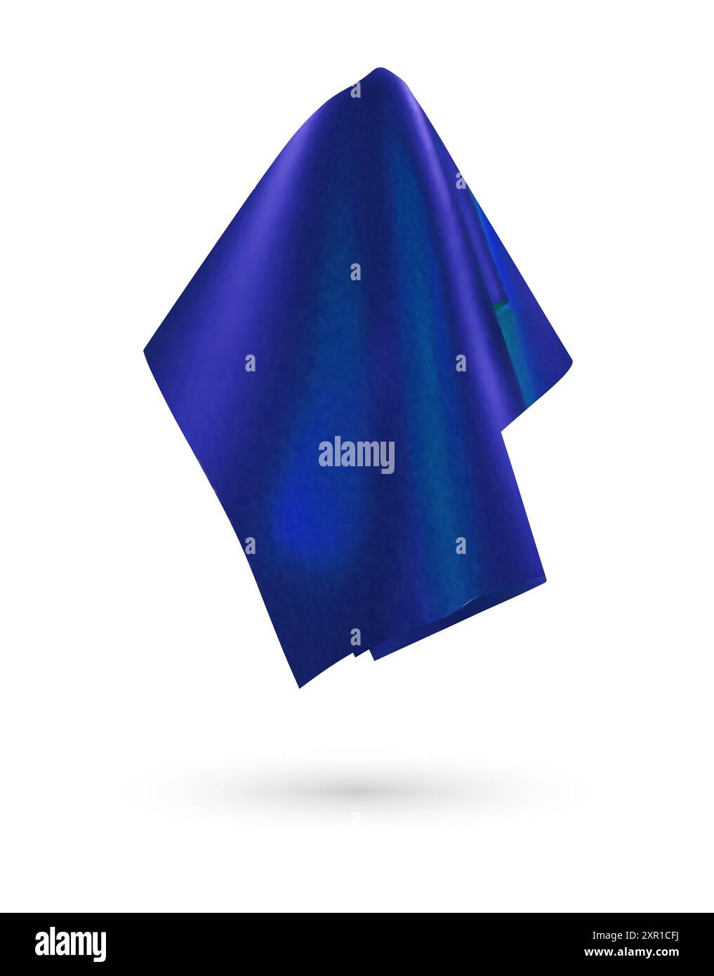 Blue shiny fabric, handkerchief or tablecloth hanging Stock Vector ...