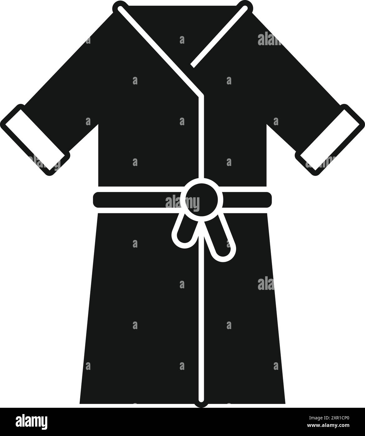 Simple black bathrobe hanging in the closet, waiting to be worn Stock ...