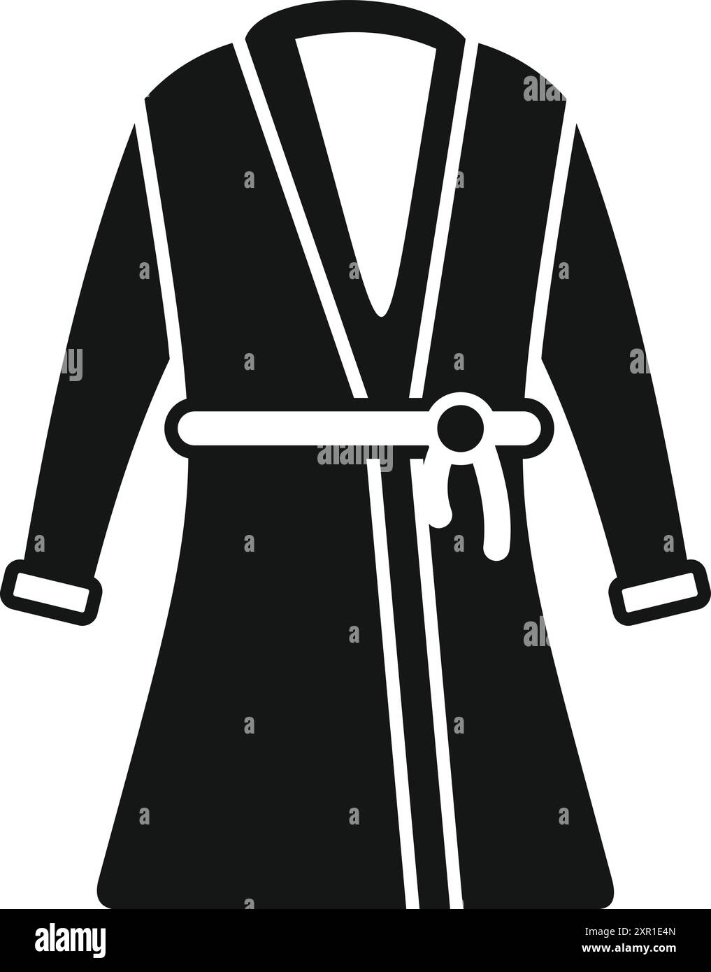 Simple black bathrobe icon, representing relaxation, comfort, and spa ...