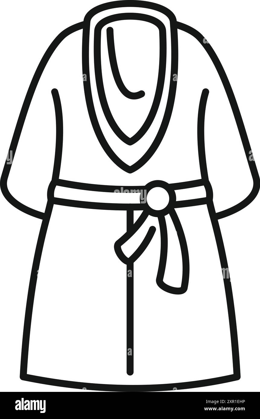 Simple line drawing of a bathrobe for use in representing clothes worn ...