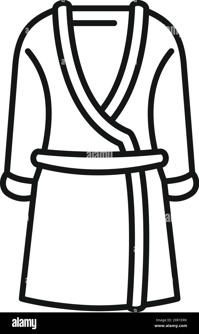 Simple line drawing of a bathrobe, perfect for representing getting ...