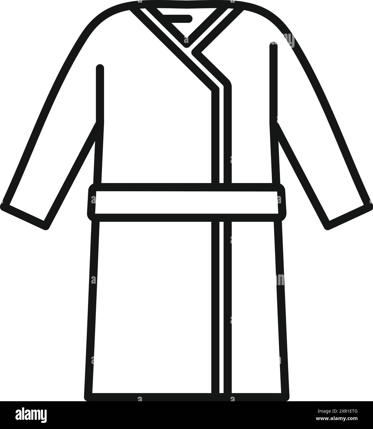 Simple line drawing of a bathrobe, perfect for representing relaxation ...