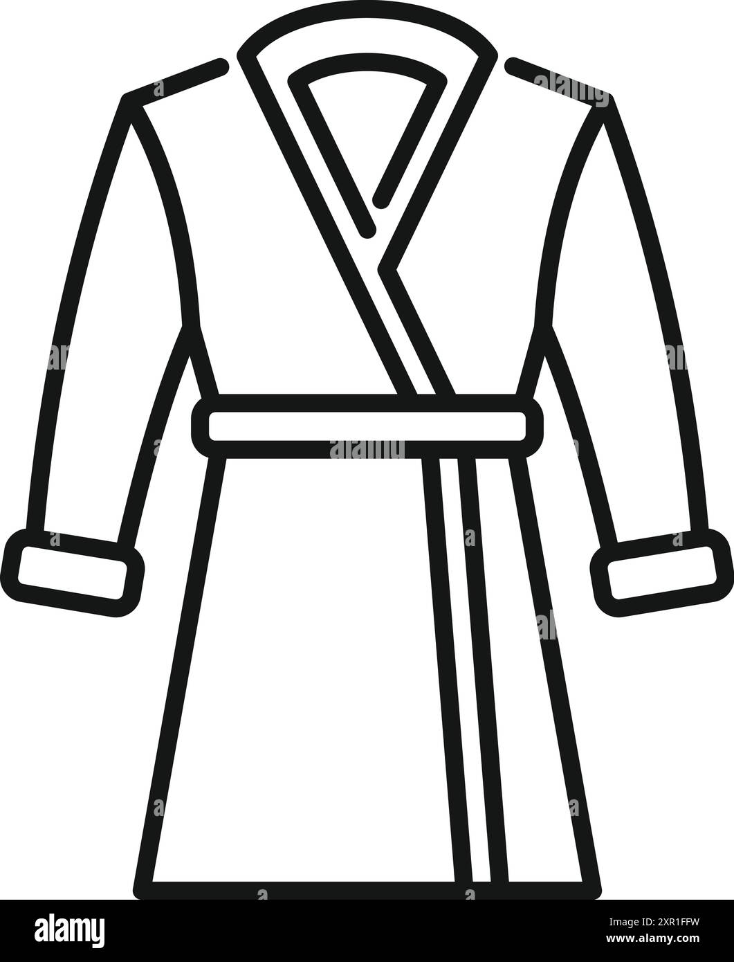 Simple line drawing of a bathrobe hanging, suggesting getting ready for ...