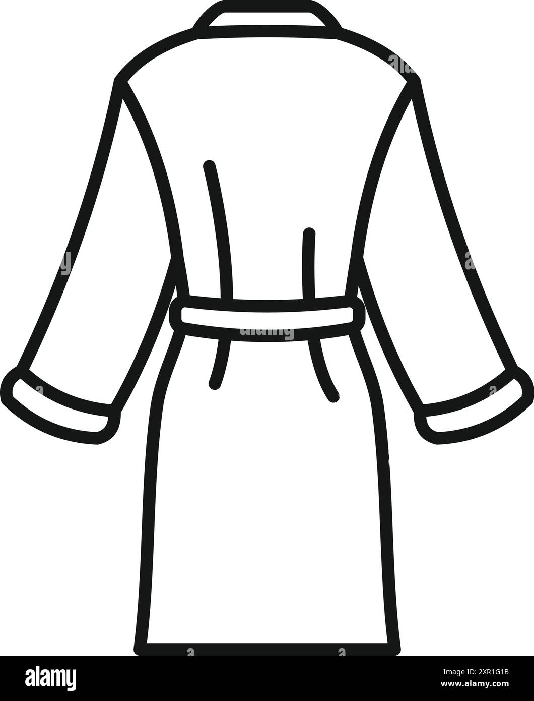 This simple black and white icon depicts a bathrobe, perfect for ...