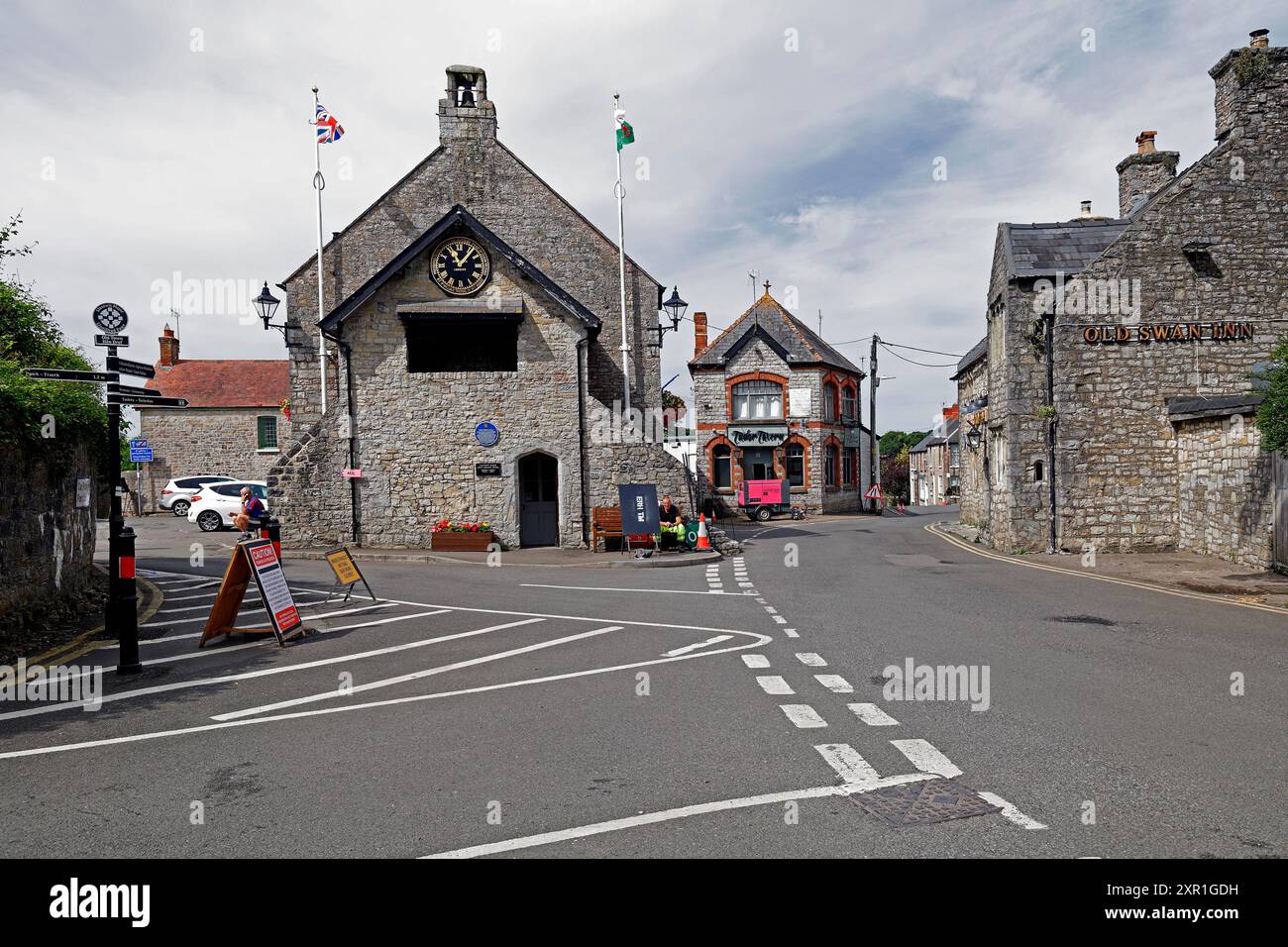 The Town Hall during filming of Death Valley BBC TV series, Llantwit ...