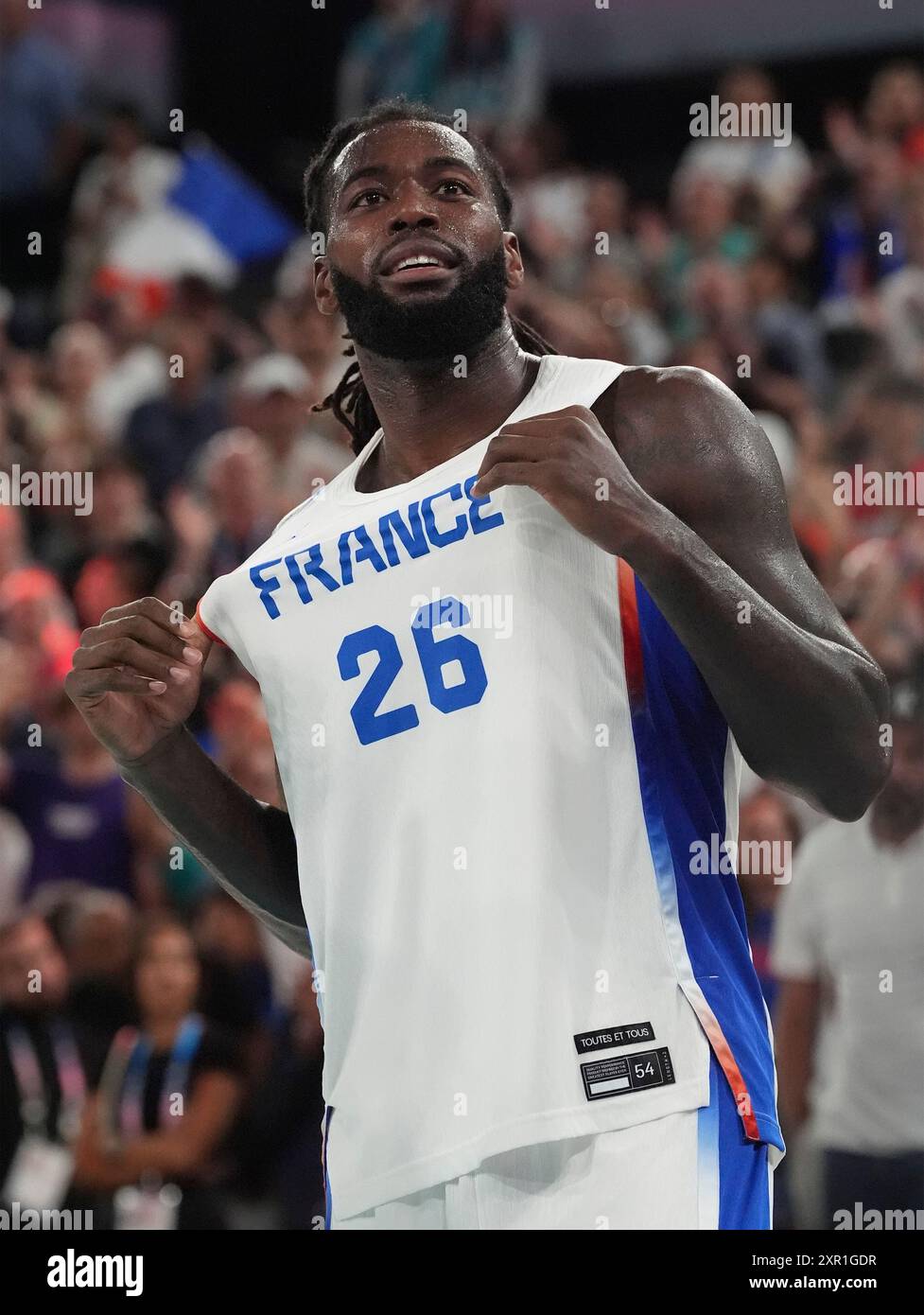 Paris, France. 08th Aug, 2024. France center Mathias Lessort (26 ...