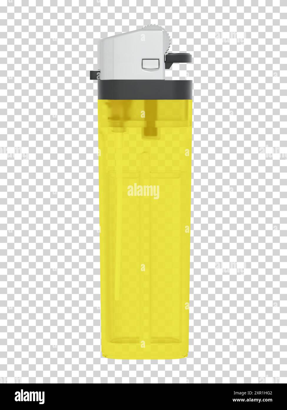 Plastic transparent classic lighter on checkered background Stock ...