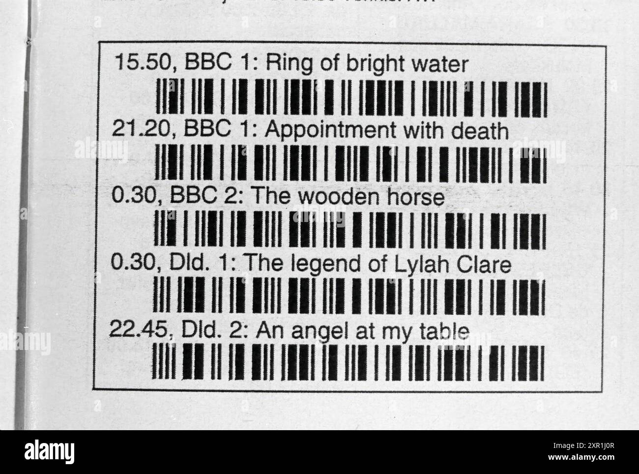 Barcodes television programs hi-res stock photography and images - Alamy