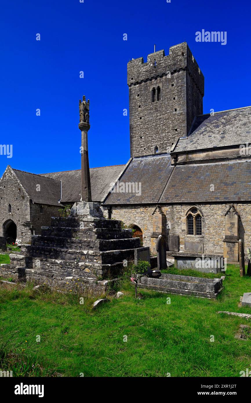St Illtud's Church,preaching cross and and graveyard. Taken July 2024 ...
