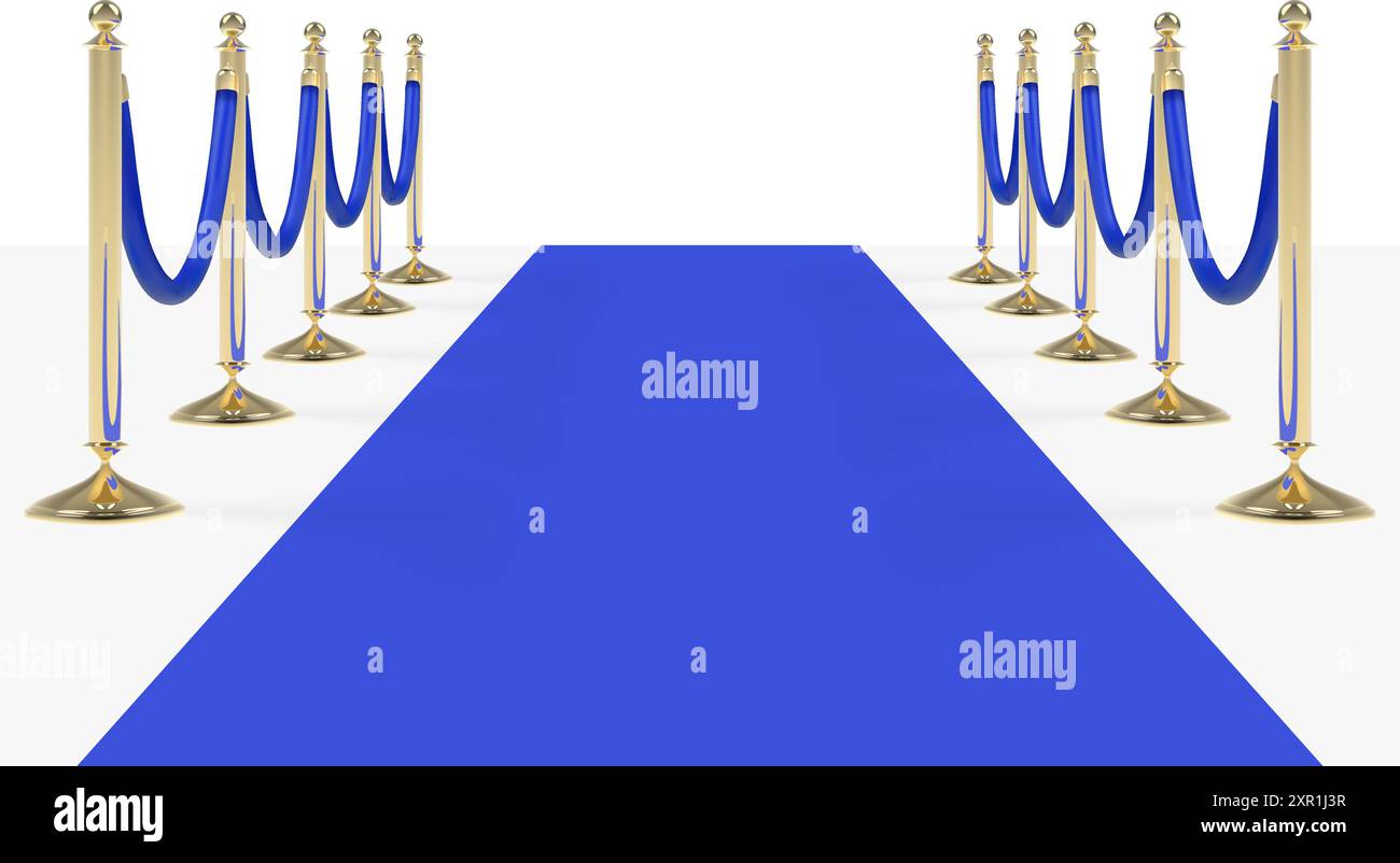 Blue carpet with blue ropes on golden stanchions Stock Vector Image ...